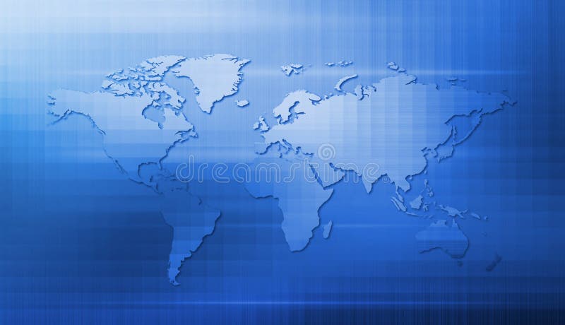 Digital World Map Technology Style Stock Illustration - Illustration of ...