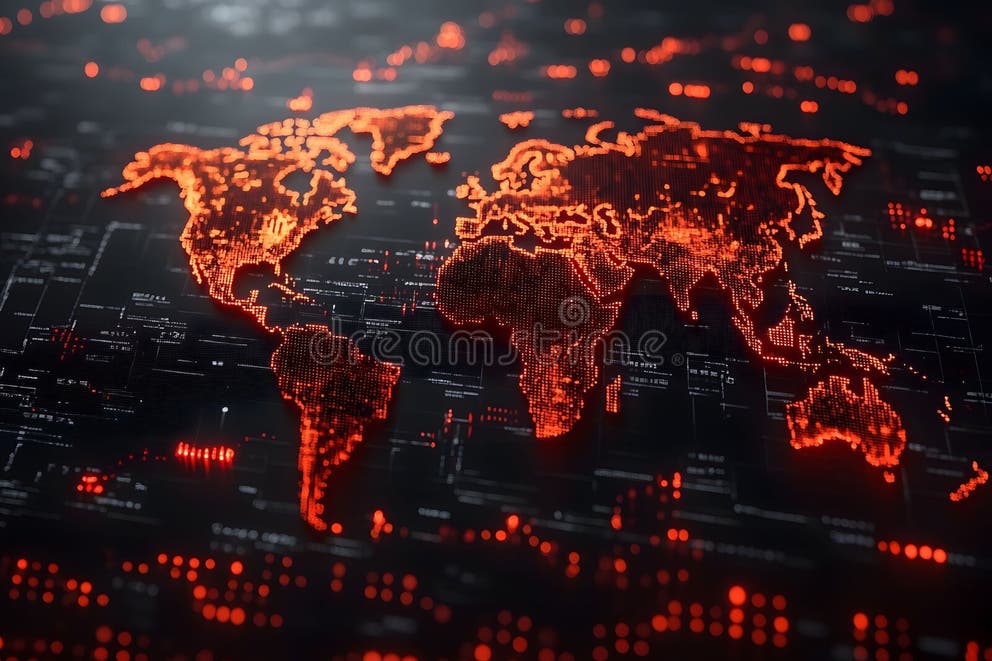 Digital World Map Visualization for Global Network and Connectivity Design Generative AI Stock ...