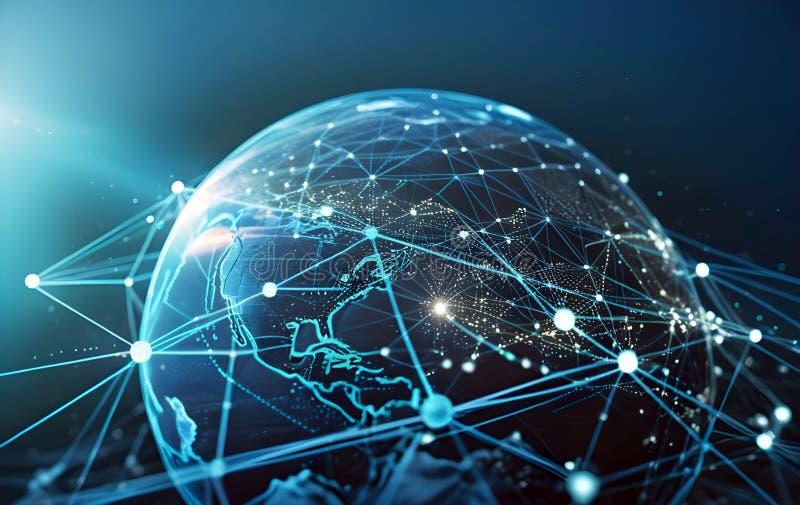 Digital World Network Conneting Stock Illustration - Illustration of ...