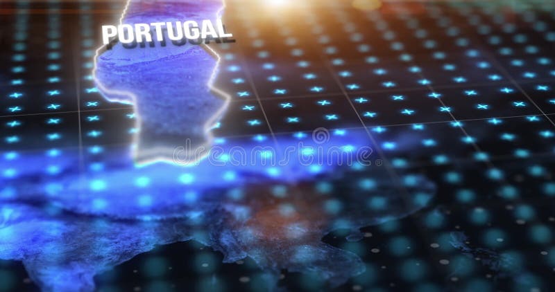 Digital, World and Portugal on an Information Technology or Virtual Map ...