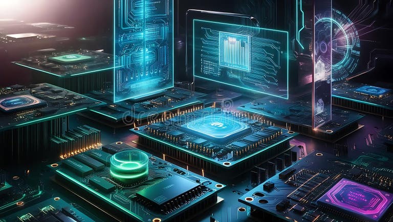 The Digital World is Powered by Sophisticated Computer Circuitry. Stock ...