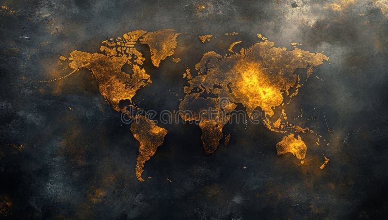 The Digital World is Represented through a Global Map Visualization ...