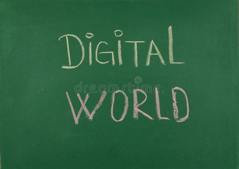 Digital world. stock photo. Image of font, green, label - 210235142
