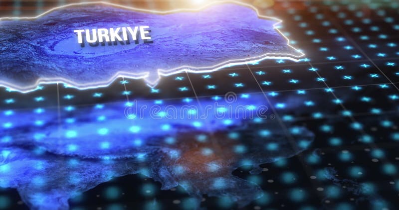 Digital, World and Turkey on an Information Technology or Virtual Map ...