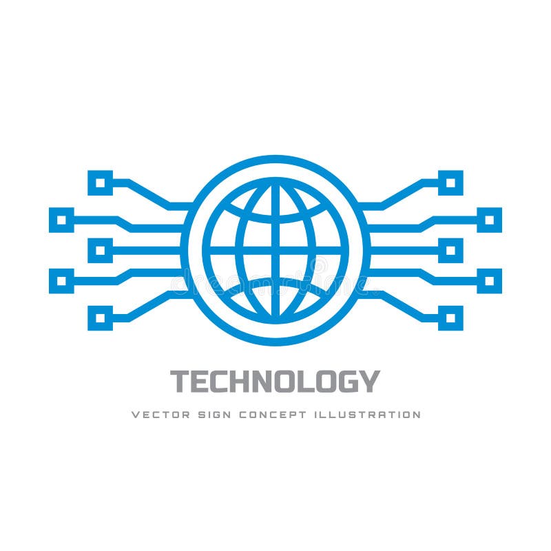 Digital World - Vector Business Logo Template Concept Illustration ...