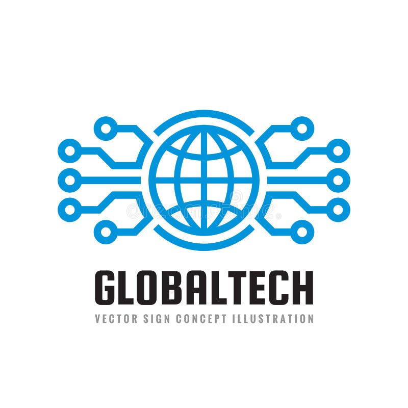 Global Electronic Technology Logo Design. Computer Network Sign. Vector ... Global Electronic Technology Logo Design. Computer Network Sign. Vector ...