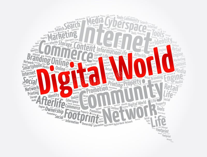 Digital World Mind Map, Technology Concept for Presentations and ...