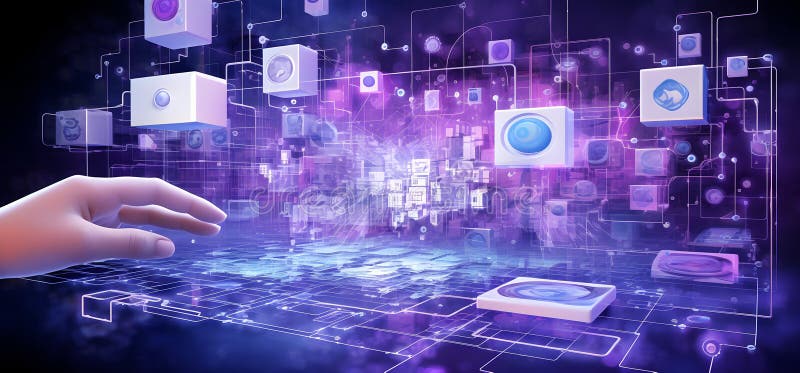 The Digital World is in Your Hands Stock Illustration - Illustration of ...