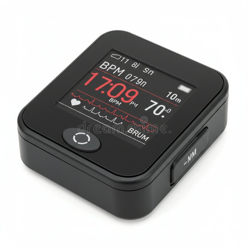A Digital Wrist Monitor with a Black Rectangular Casing and a Display ...