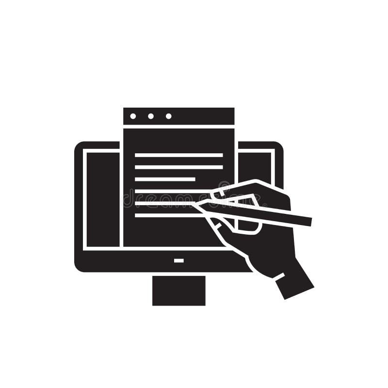 Digital Writing Black Vector Concept Icon Digital Writing Flat