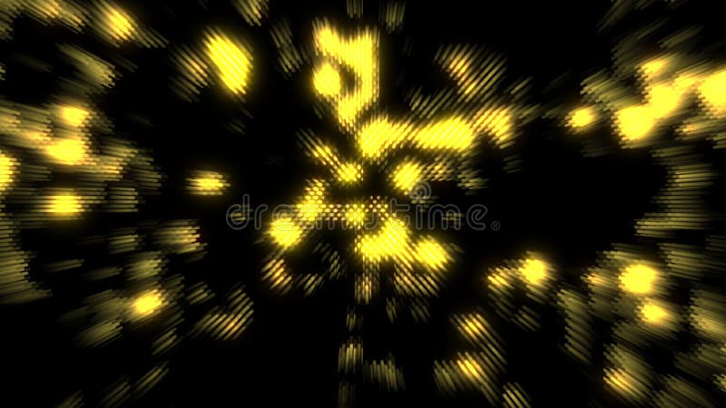 Digital Yellow Dots with Glitch Effect on Black Screen Stock Video ...