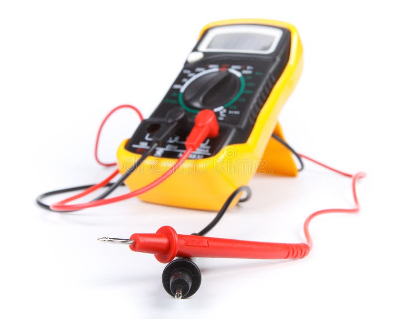 Digital Yellow Multimeter Meter Isolated To Check the Resistance on a ...