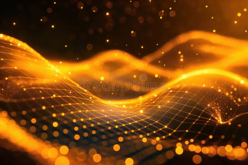 Digital Yellow Particles Background Stock Photo - Image of texture ...