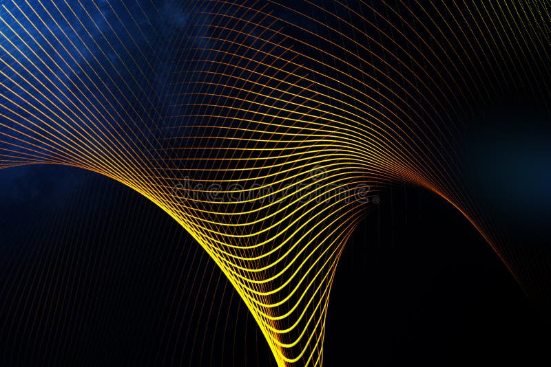 Digital Yellow Wave Background Stock Illustration - Illustration of ...