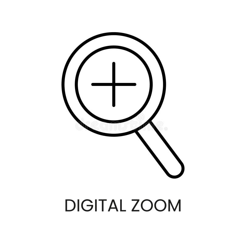 Digital Zoom Line Vector Icon with Editable Stroke for Placement on ...