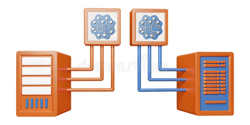 Digitalbrain Interconnected Servers Process Data Neural Networks 9243