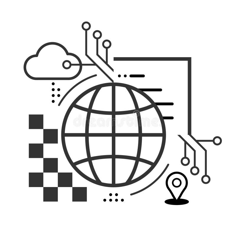 Digital Communication Globe Icon Stock Vector - Illustration of ...