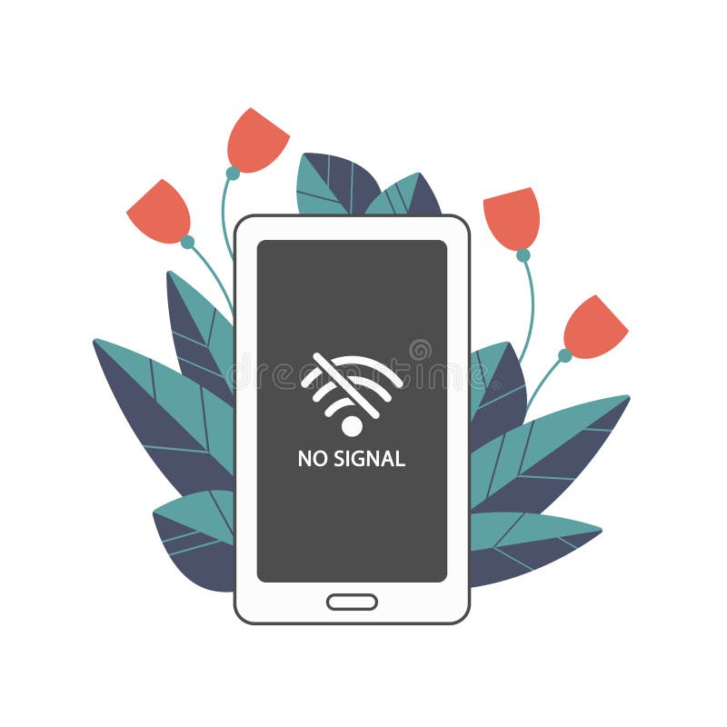 No Signal Phone. Digital Detox Vector Illustration. Stock Vector ...