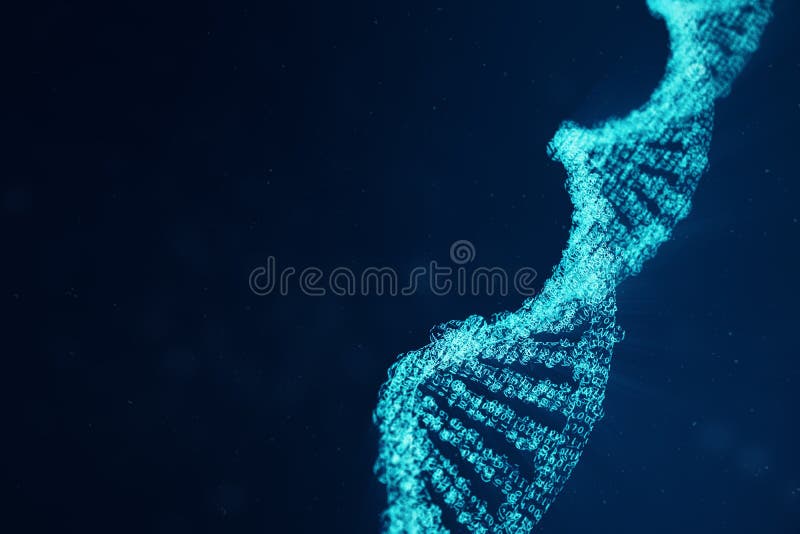 Digitale DNA-molecule, Structuur Het Menselijke Genoom Van De Concepten ...