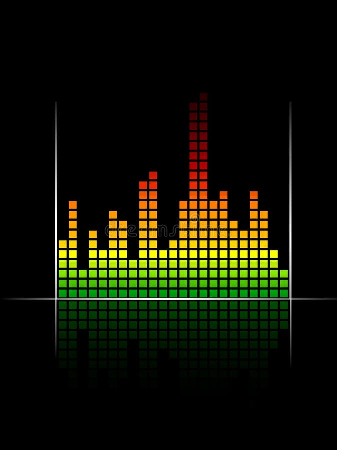 Digitaal Gekleurd Volume-equalizer Met Een Overgang Van Groen Naar Rood ...