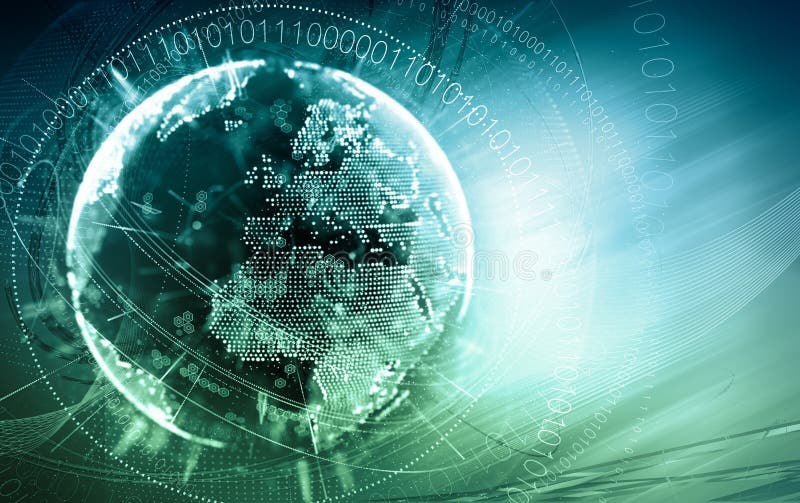 Digitale wereld stock illustratie. Illustratie bestaande uit code - 7507465