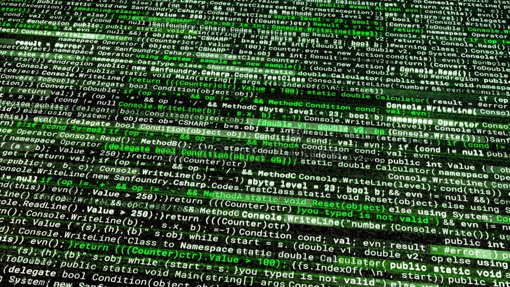 Digitaler Abstrakter Datenstrom-Code-Hintergrund Mit Grünem ...