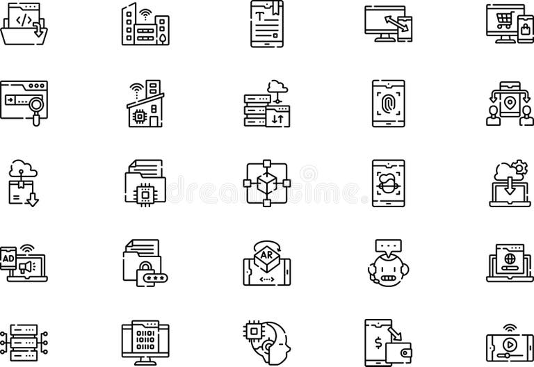 Digitalisation Icons Collection is a Vector Illustration with Editable ...