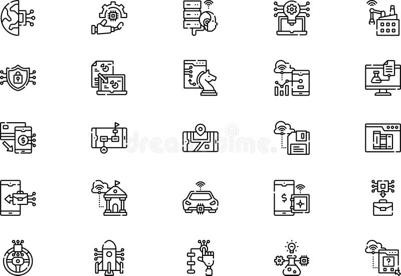 Digitalisation Icons Collection is a Vector Illustration with Editable ...