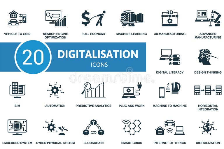 Digitalisation Icons Stock Illustrations – 50 Digitalisation Icons ...