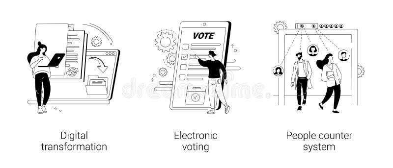 Digitalization Abstract Concept Vector Illustrations. Stock Vector ...