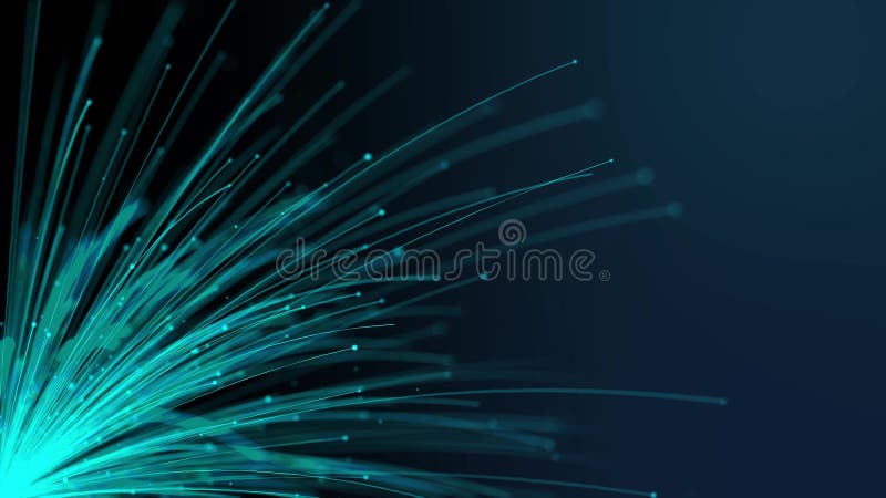 Digitalization Abstraction Waving Blue Blurred Animated of Particle and ...