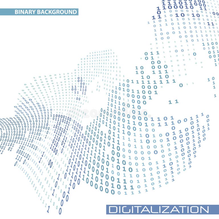 Digitalization. Binary Background with Ones and Zeros. Digital Vector ...