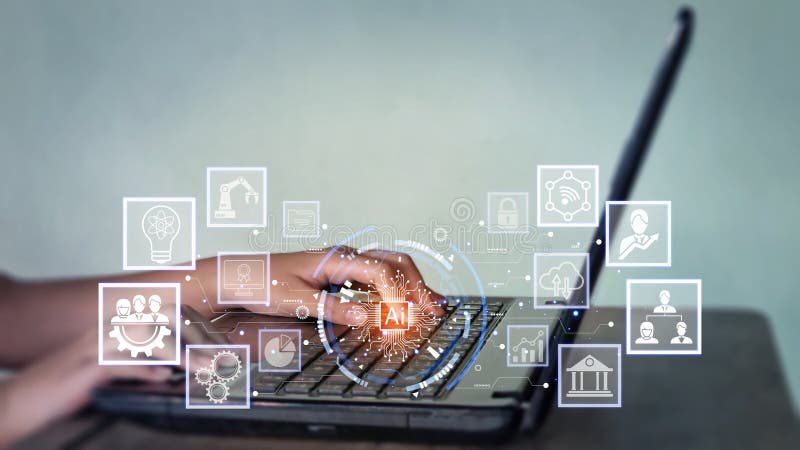 Digitalization of Business Processes and Data Stock Image - Image of ...