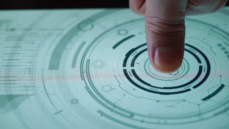 Finger Turns on Touch Screen Button and Activates White Artificial ...