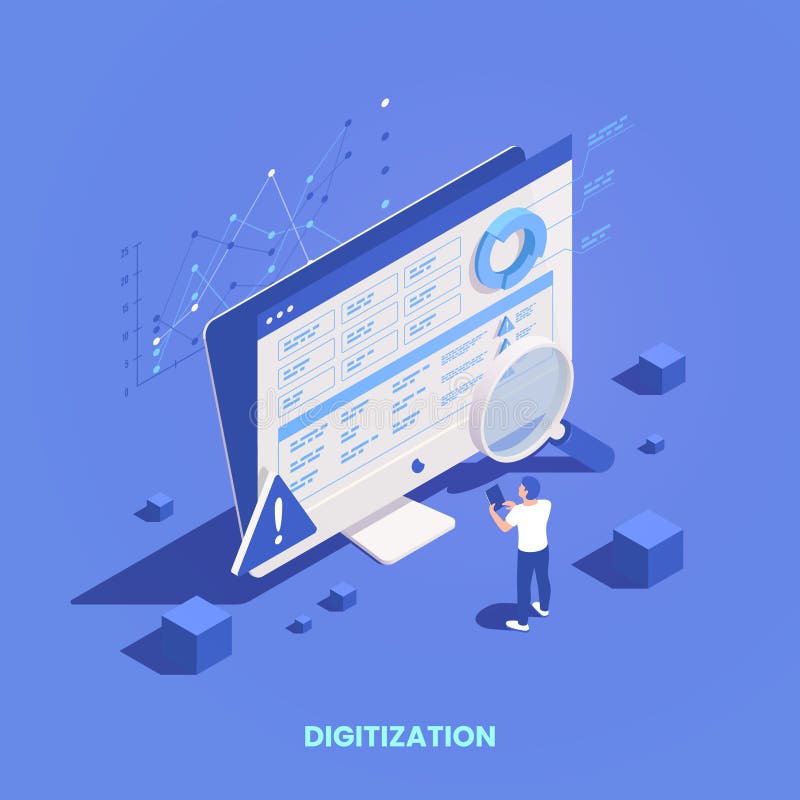 Digitalization Isometric Composition Stock Vector - Illustration of ...