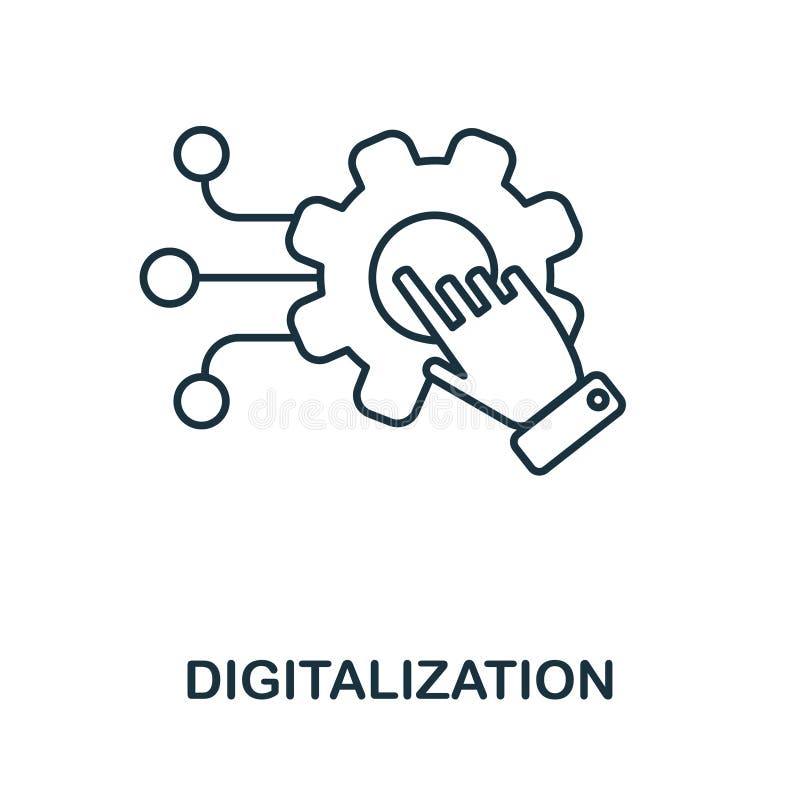 Digitalization Line Icon. Monochrome Simple Digitalization Outline Icon ... Digitalization Line Icon. Monochrome Simple Digitalization Outline Icon ...