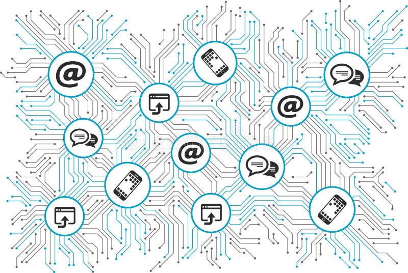 Digitalization and Mobile Communication Concept - Vector Illustration ...