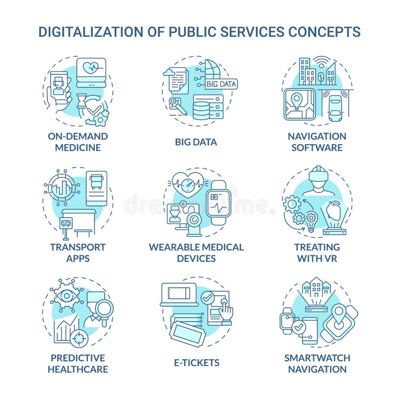 Digitalization Circle Icons Stock Illustrations – 78 Digitalization ...