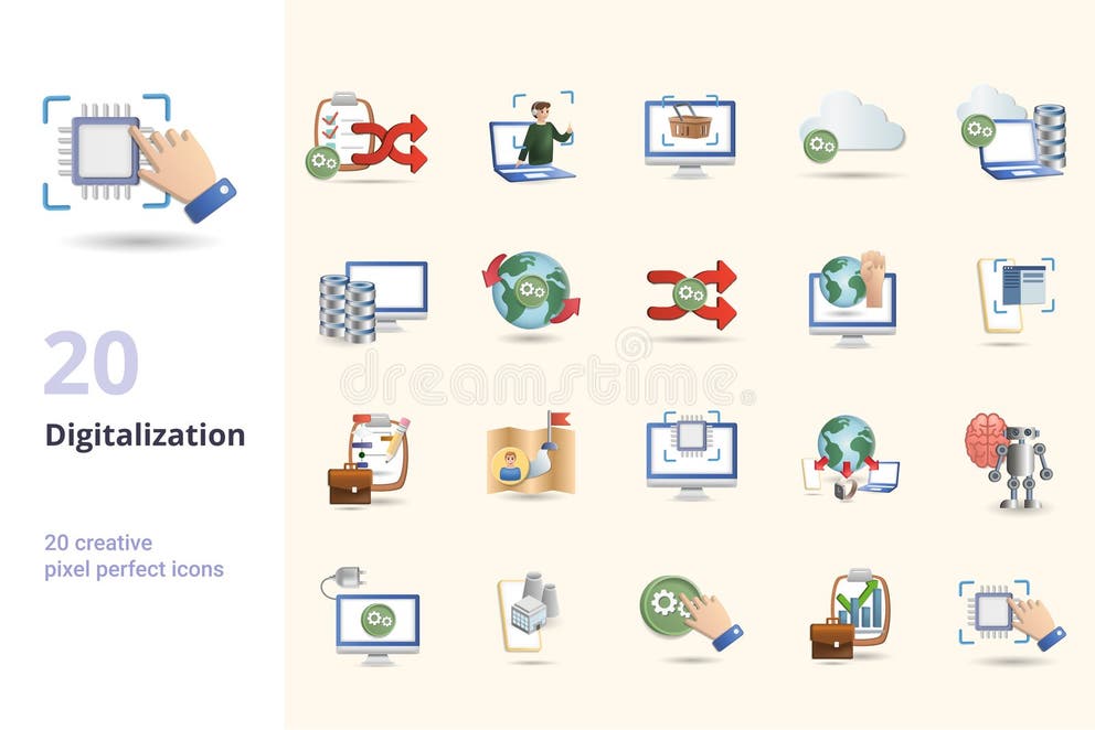 Digitalization Set. Creative Icons: Vehicle To Grid, Search Engine ...
