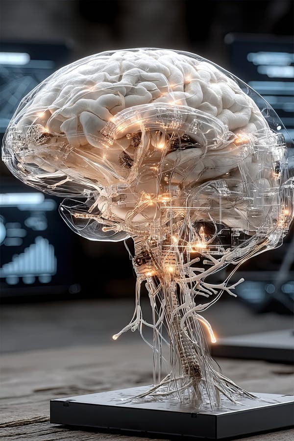 Digitalization Thinking Automation Brain Function Human Wires Sensors ...