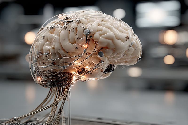 Digitalization Thinking Automation Brain Function Human Wires Sensors ...