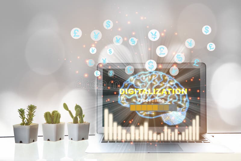 Computer Use and Digitalization in Dairy Farming Stock Image - Image of ...