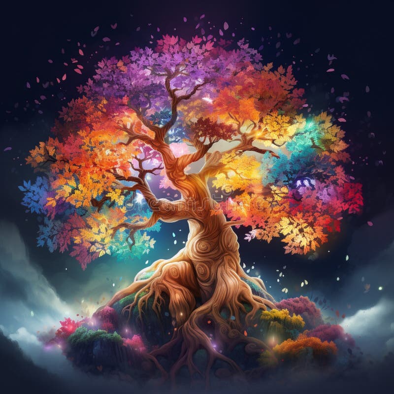 Digitall Illustration of Tree Generated AI Stock Illustration ...