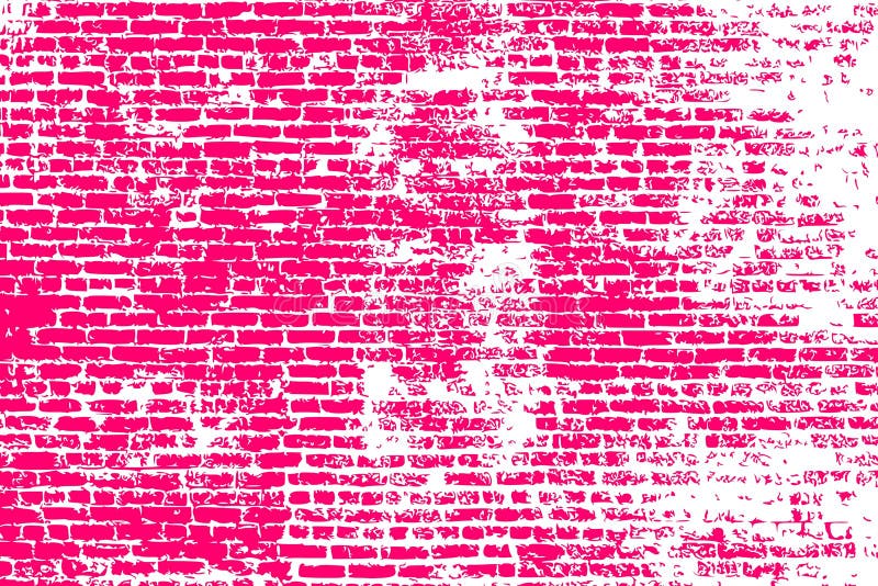 A Digitally Altered Image of a Brick Wall with a Pink Overlay. the Bricks are Arranged in a ...