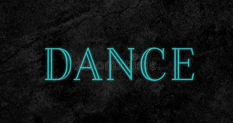 Digitally Animated of Dance Text Sparking in Blue Against Black ...