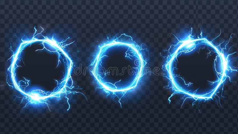 Digitally Animated Lightning Frames with Circle Borders in Front and ...