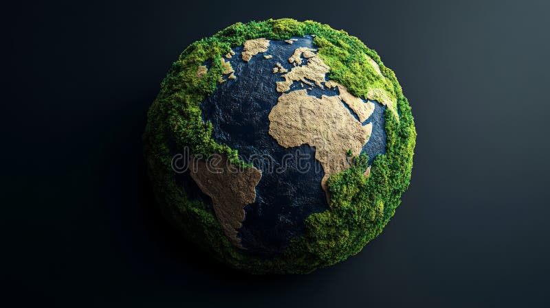 A Digitally Crafted Concept Image Depicting a Globe Surrounded by Tree ...
