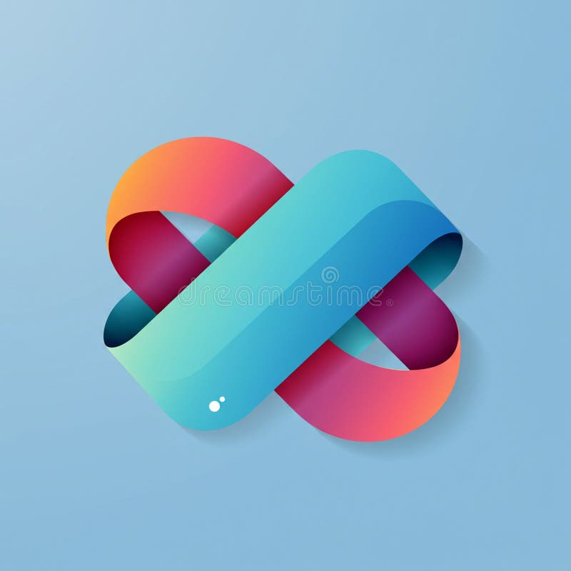 A Digitally Created Abstract Design Features an Intertwined Ribbon with ...