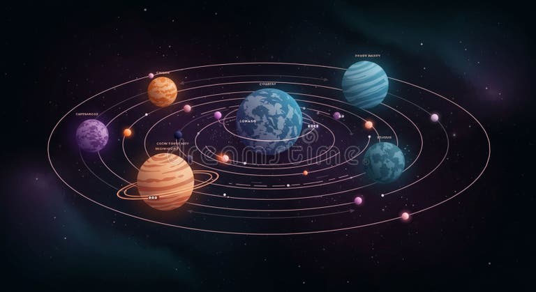 A Digitally Created Illustration of a Fictional Solar System with ...
