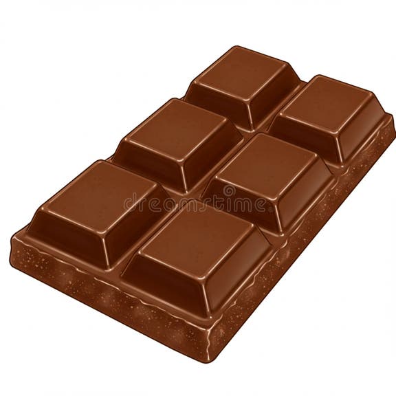 A Digitally Created Image of a Chocolate Bar Featuring Six Raised Rectangular Segments. Stock ...